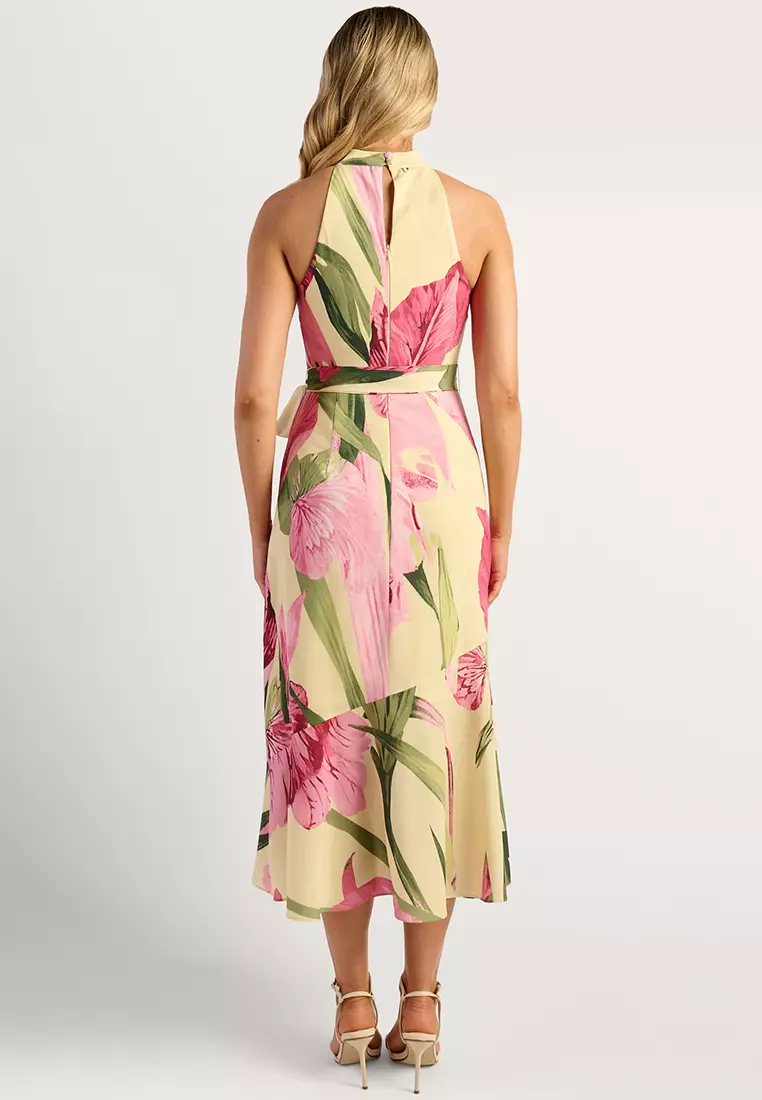 Buy Style State Floral Halter Dress with Waterfall Hem 2025 Online | ZALORA