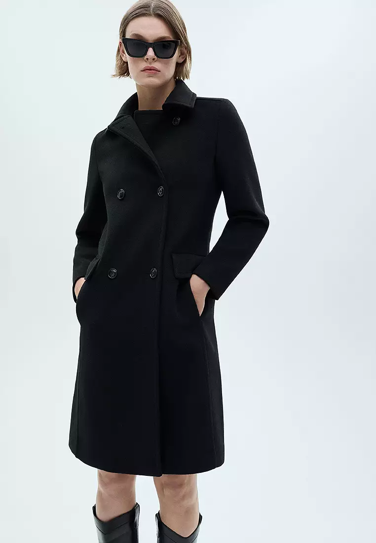 Jual Mango Shadow Double Breasted Coat Original 2024 | ZALORA Indonesia