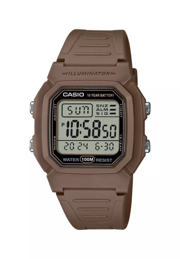 線上選購 Casio Casio General Digital Brown Resin Strap Men Watch W-800H ...