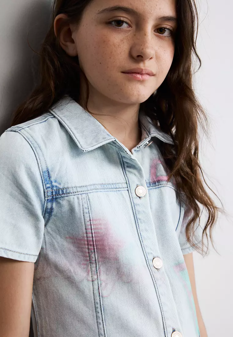 Jual Desigual Logo-Print Denim Shirt Dress Original 2026 | ZALORA ...