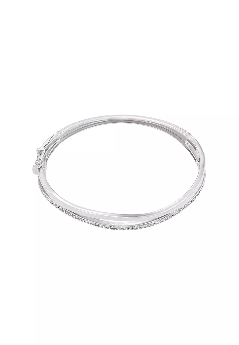 Buy HABIB HABIB Diamond Bangle in 375/9K White Gold 682310325 Online ...