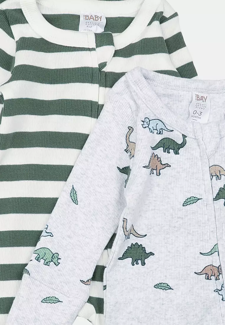 Buy Cotton On Kids The 3-Pack Long Sleeves Rib Romper 2026 Online | ZALORA