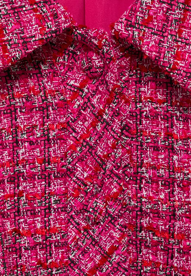 Buy Mango Short Sleeve Tweed Jacket 2024 Online | ZALORA