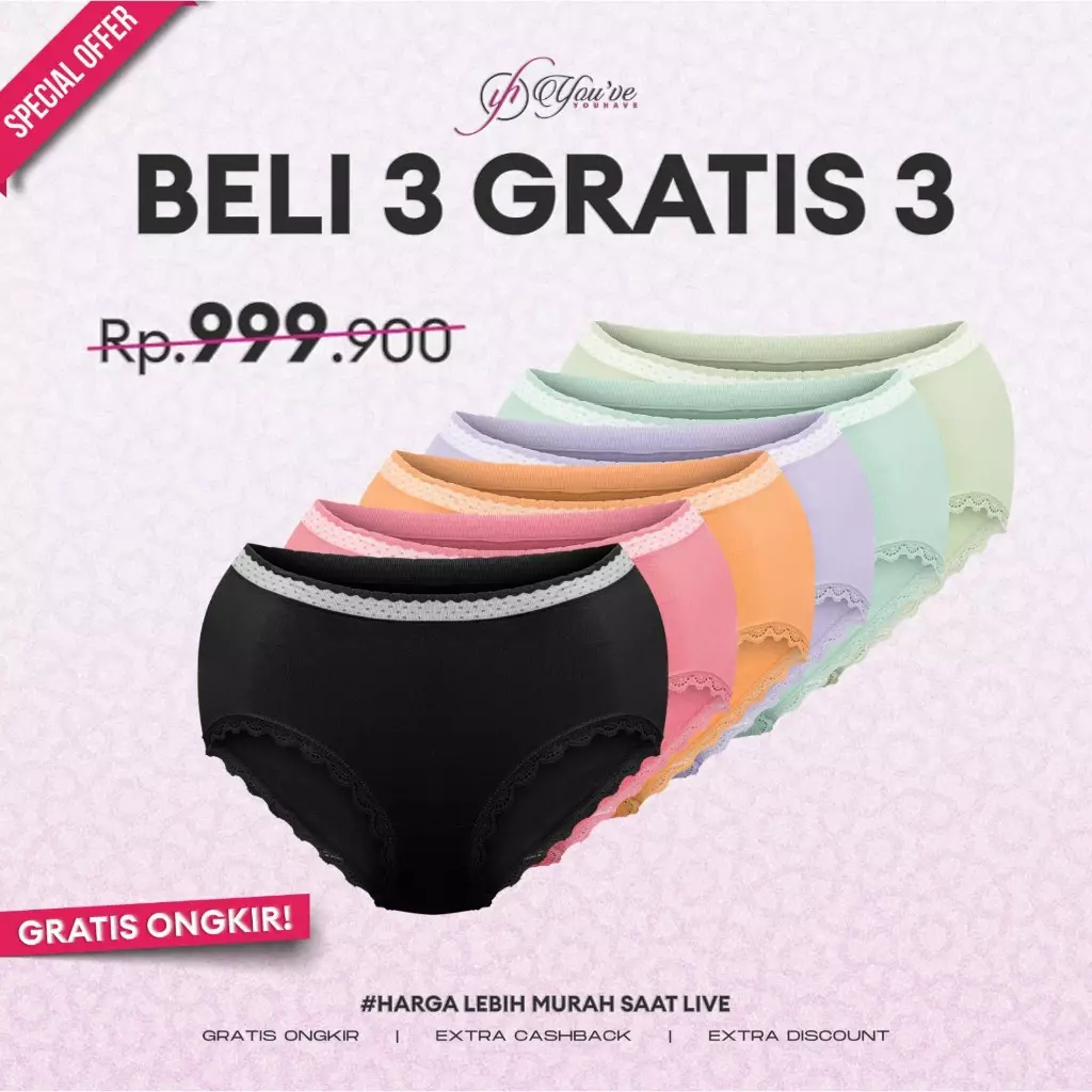 Jual Youhave YOUHAVE PAKET 6 PCS CD PREMIUM CELANA DALAM PANTY PAKAIAN ...