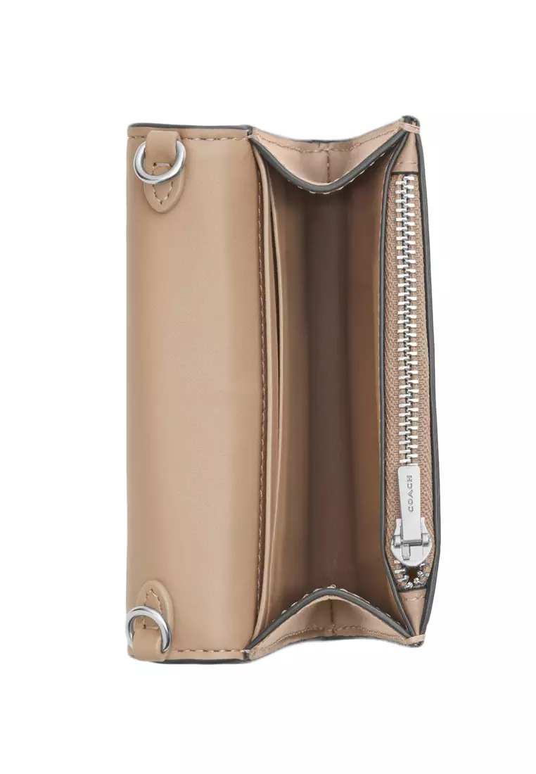 Buy Coach Mini Envelope Wallet With Strap - Stone 2025 Online | ZALORA