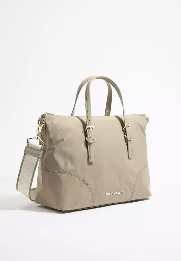 Jual Bimba Y Lola Bimba Y Lola L Light Khaki Nylon Shopper Bag Original ...