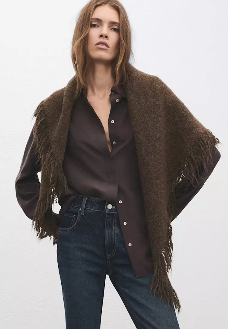 Buy Mango Shawl with Fringed Edges Online | ZALORA Malaysia