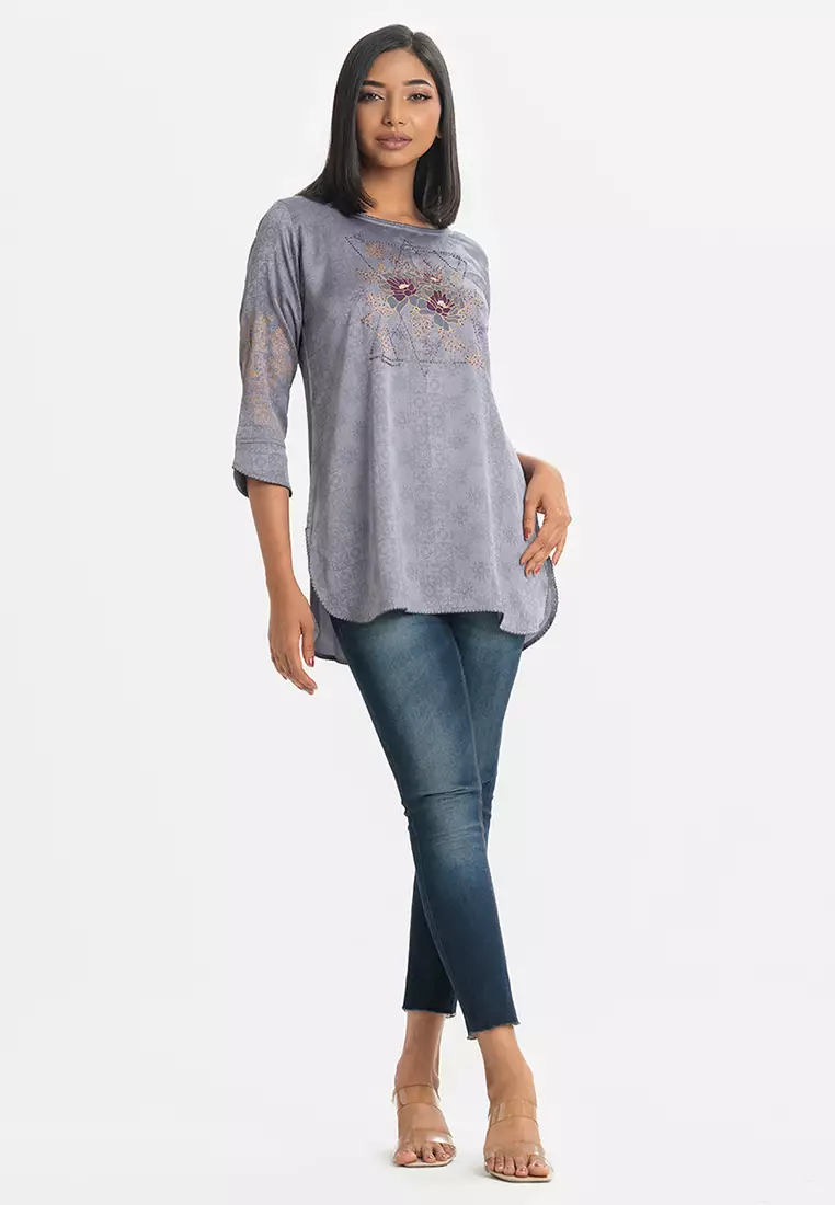 Buy Le Reve Le Reve Printed A-Line Short Tunic Online | ZALORA Malaysia