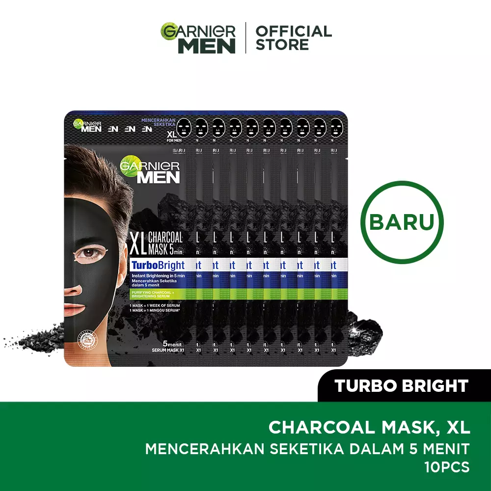 Jual GARNIER Garnier Men Power White Sheet Mask 5 Free 5 Original 2026 ...