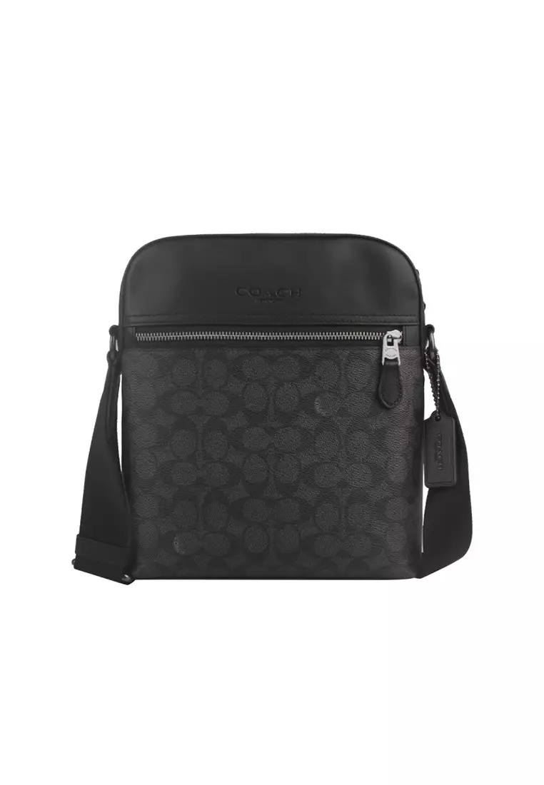 Coach Houston Flight Bag In Signature Canvas Charcoal Black CZ398 2024 ...