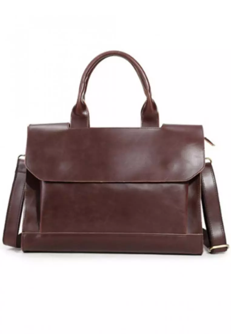 Buy Lara Vintage Top Handle Briefcase With Strap - Brown Online ...