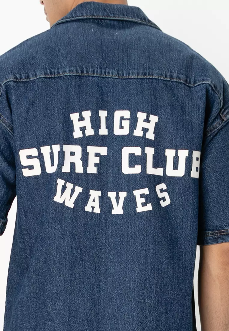 Buy Denim Project Flock Print Denim Resort Shirt 2025 Online | ZALORA