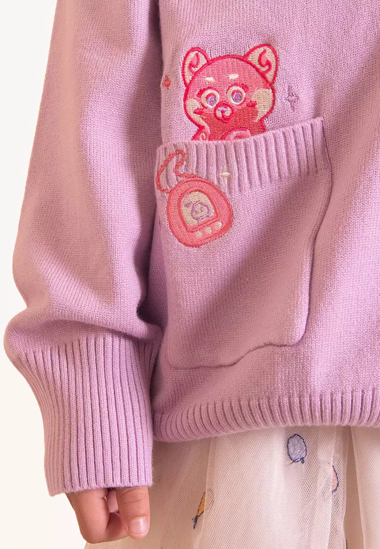 Buy L'zzie LZZIE PIXAR TURNING RED PANDA EMBROIDERY CARDIGAN - KIDS ...