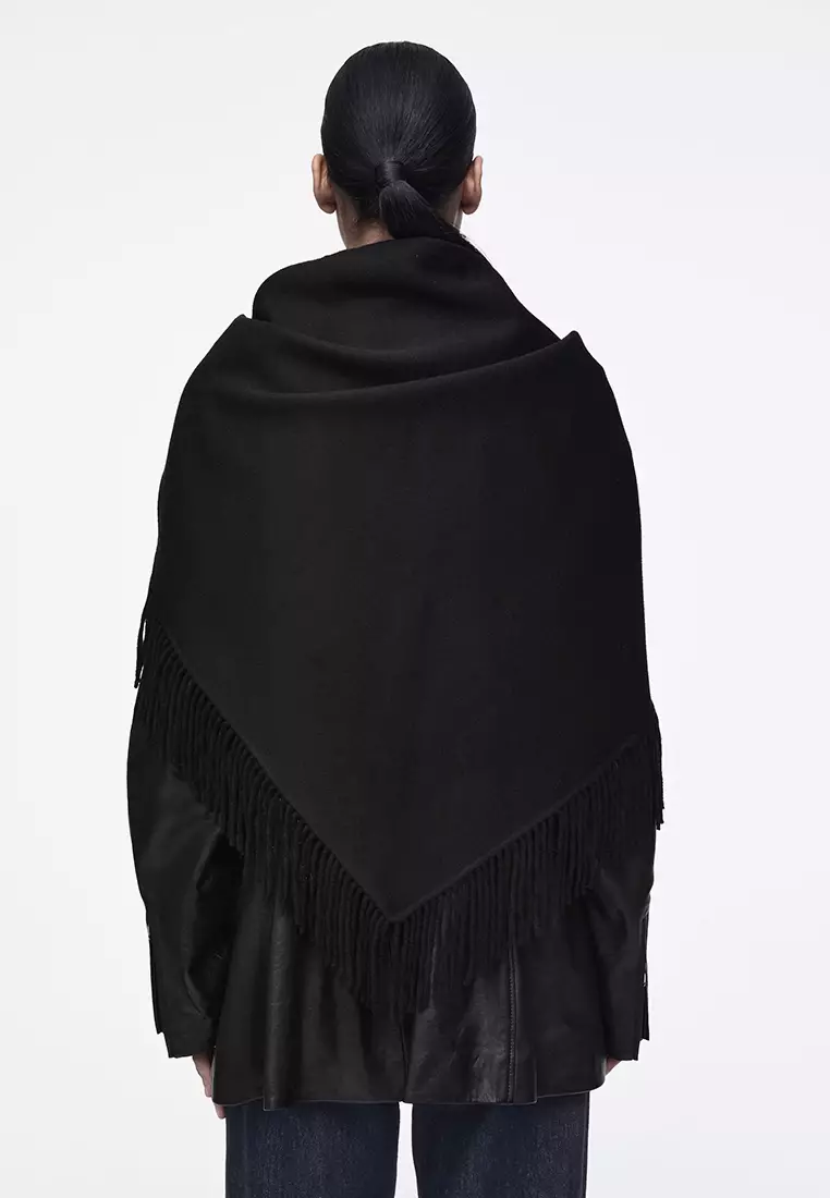 Buy COS Fringed Merino Wool Triangle Scarf 2025 Online | ZALORA Philippines