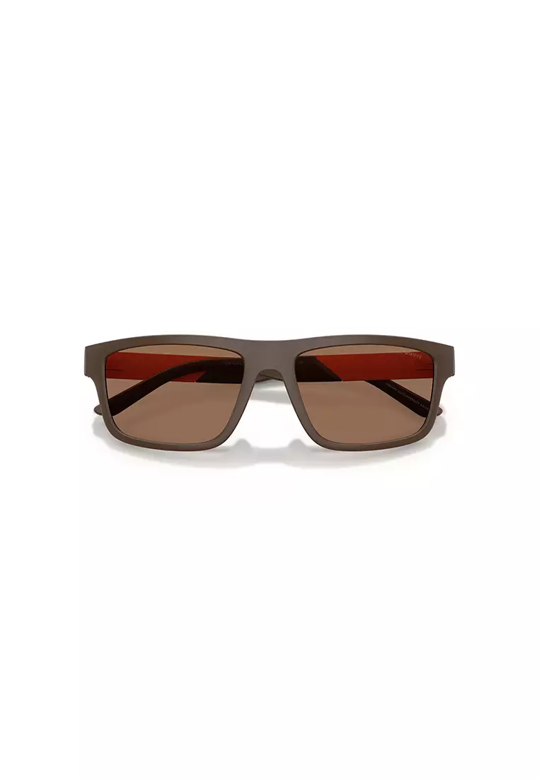 Buy Emporio Armani Men Rectangle Frame Brown Sunglasses, UV Protection ...
