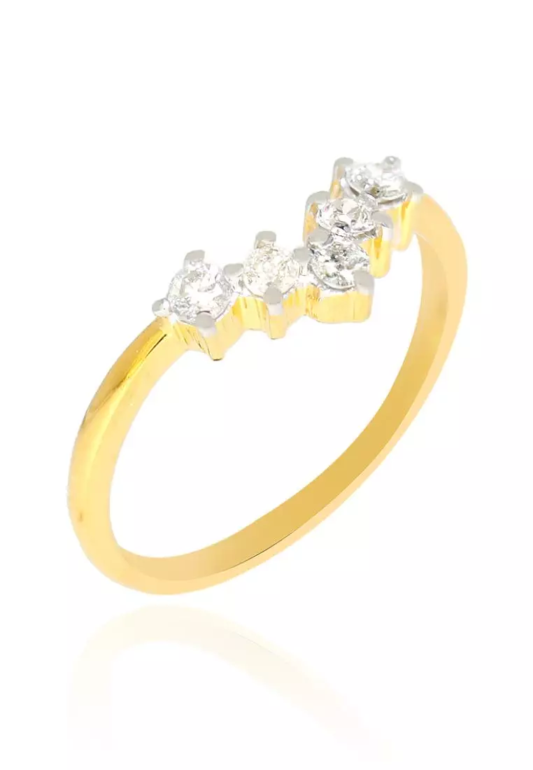 Buy DS Jewelry 14k-YG Five Dia Ladys Ring 2025 Online | ZALORA Philippines