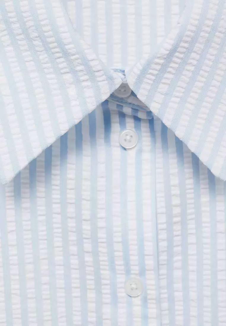 Buy Mango Striped Textured Shirt 2025 Online | ZALORA