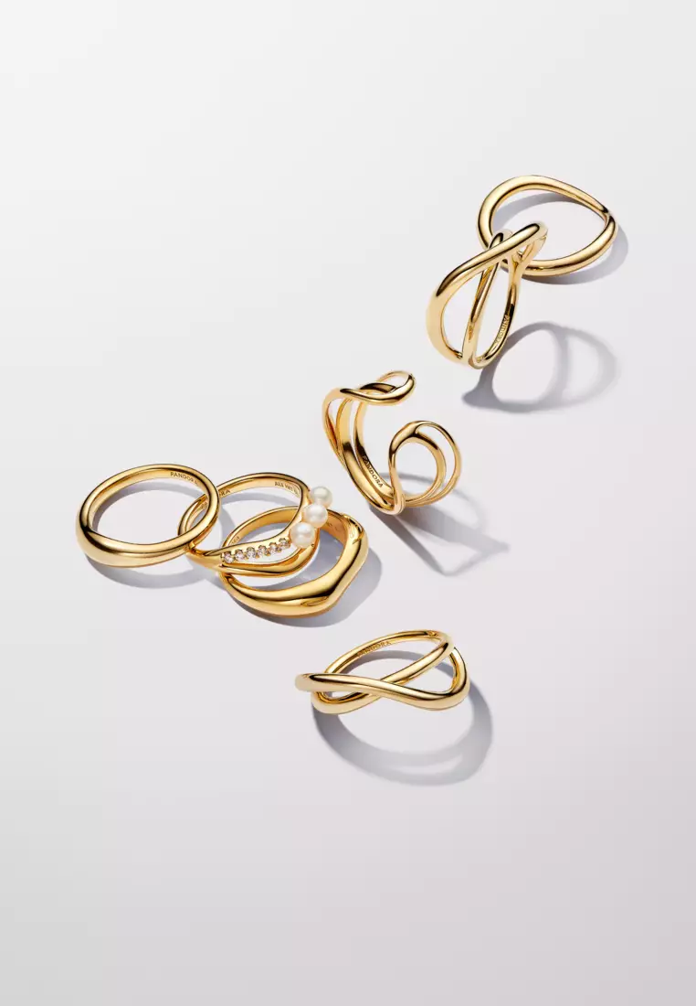 Buy Pandora Pandora Essence 14k Gold Plated Organically Shaped Stacking ...