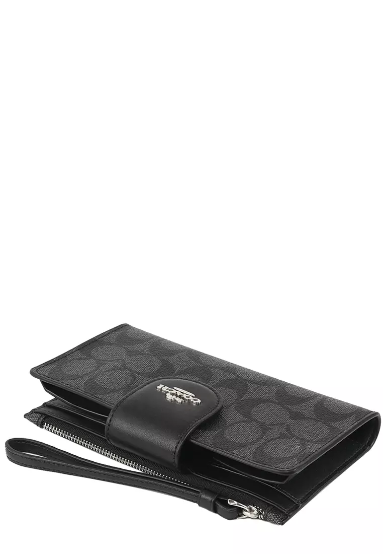 Buy Coach Phone Wallet In Colorblock Signature Canvas in Graphite ...