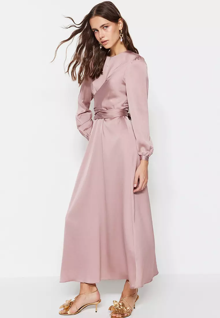 Buy Trendyol Modest Maxi Wrap Dress 2025 Online | ZALORA