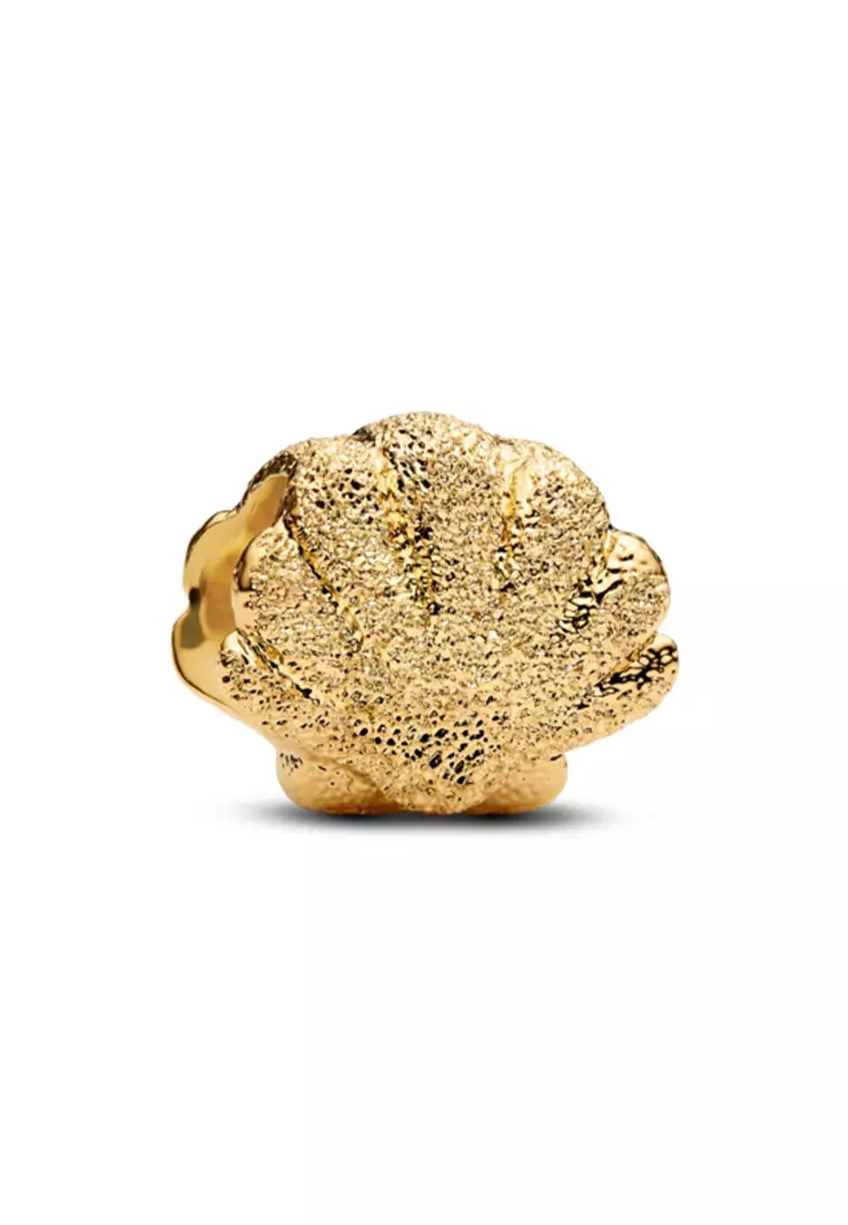 Buy Pandora Pandora 14K Gold Plated Textured Shell Mini Charm Online ...