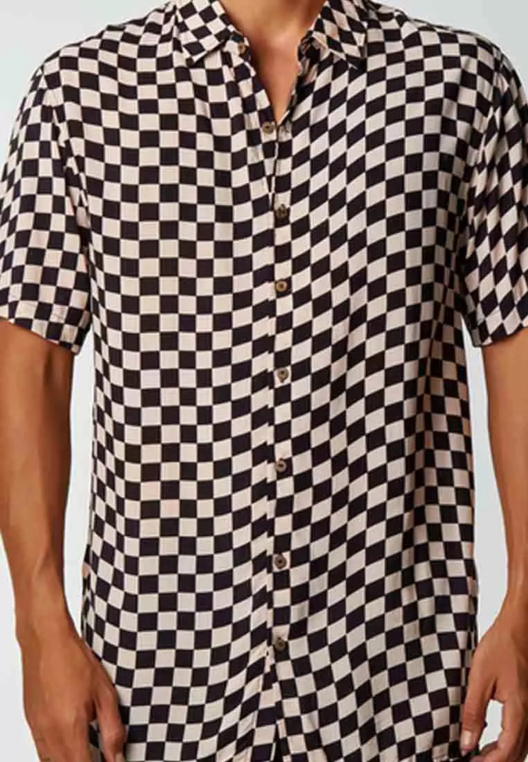 Jual Blood & Bone CHECKMATE SHIRT BLACK Original 2023 | ZALORA Indonesia