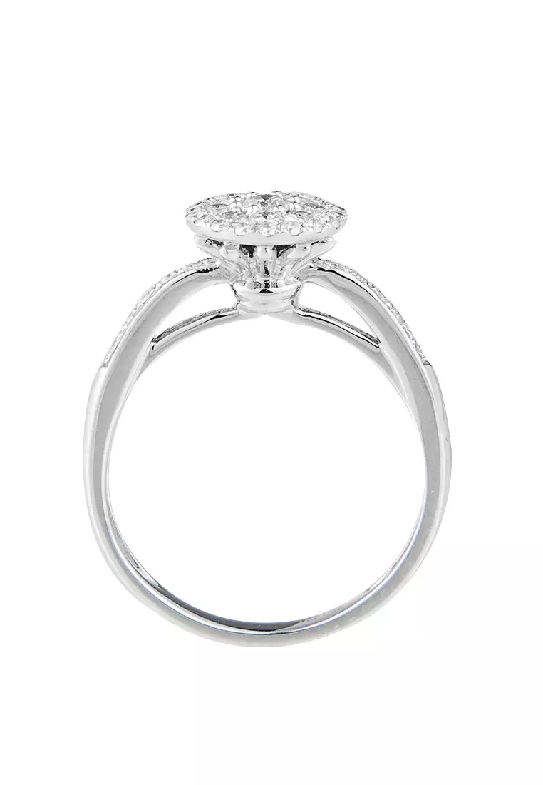 Buy LITZ LITZ 18K White Gold Diamond Ring DR3914 Online | ZALORA Malaysia