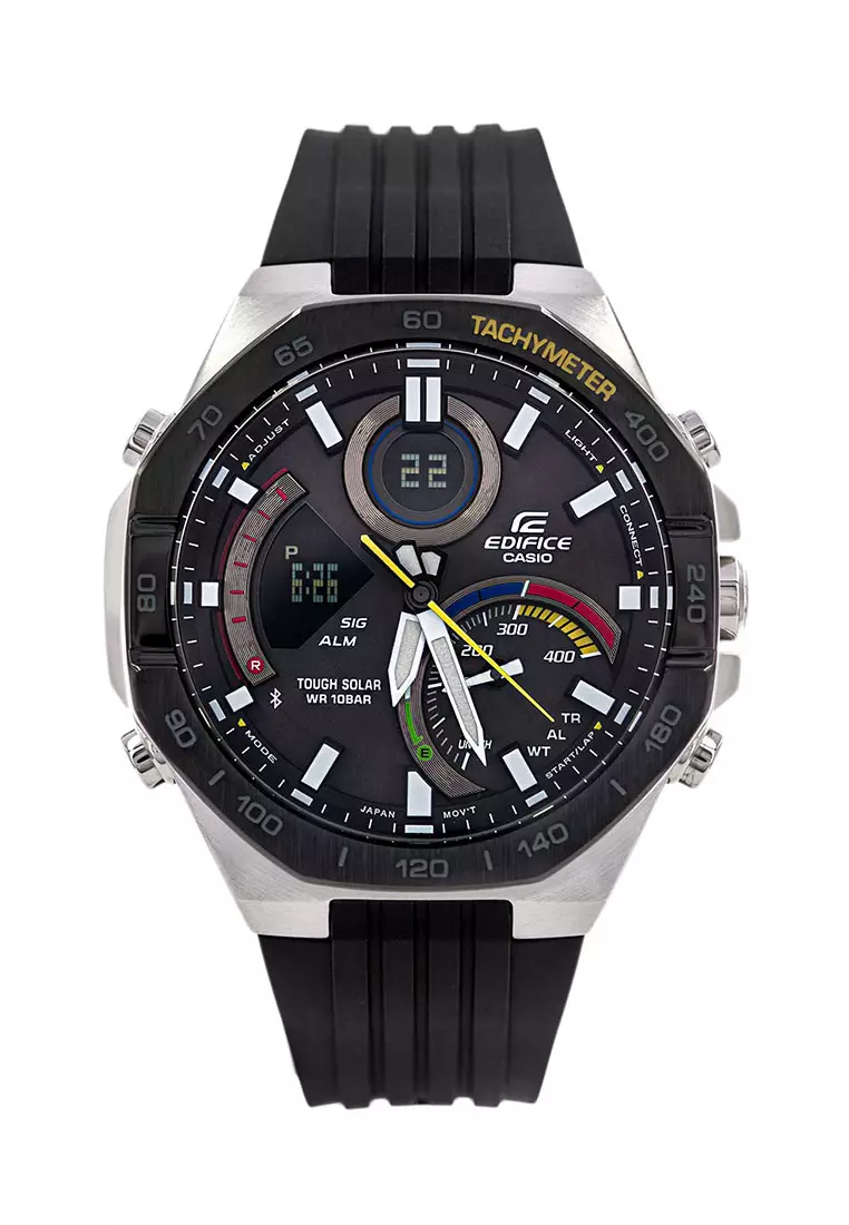 Jual CASIO Casio EDIFICE Jam Tangan Pria - Black Silver - Rubber Strap ...