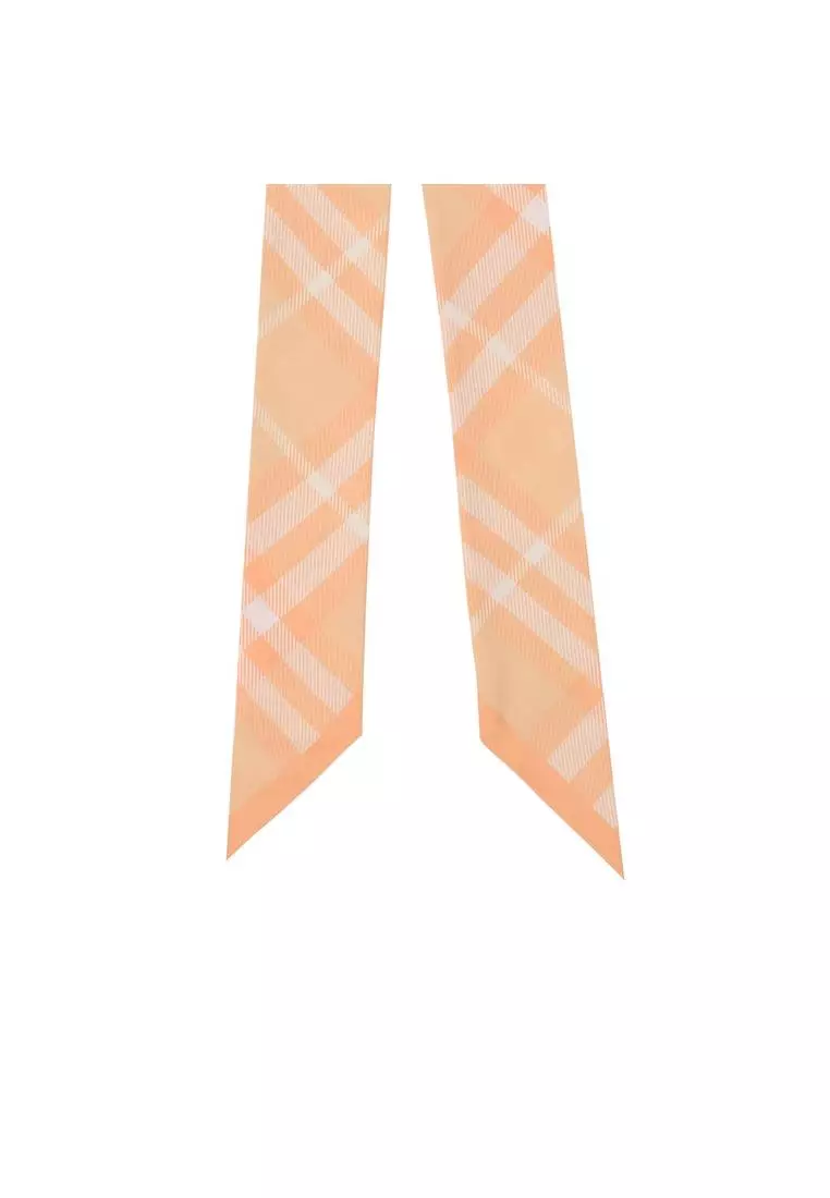 Buy BURBERRY Iconic Tartan Pattern Silk Scarf Scarves 2025 Online | ZALORA