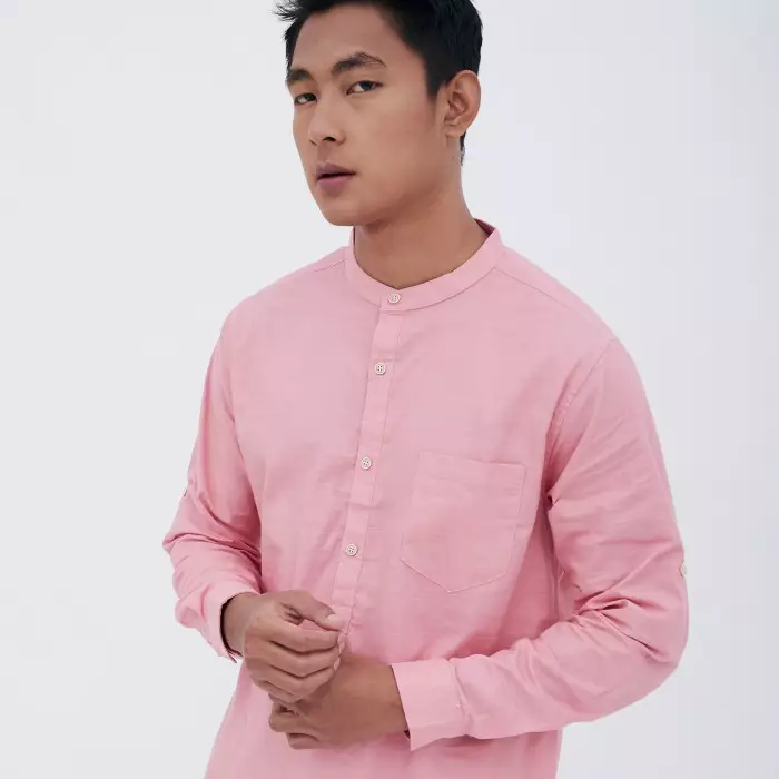 Jual M231 M231 Kemeja Pria Shanghai Polos Panjang Pink 1694 Original ...