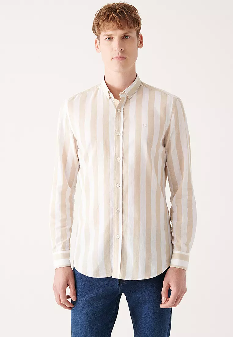 Buy Avva Stripe Long Sleeves Shirt 2025 Online | ZALORA Philippines