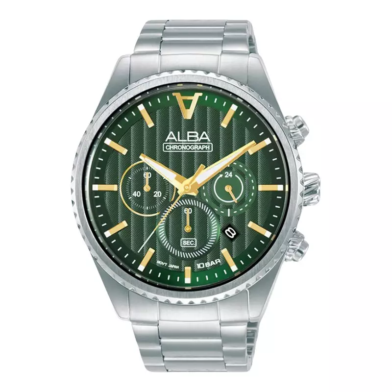 Jual Alba Jam Tangan Pria Alba Signa AT3H85X1 Chronograph Men Green ...