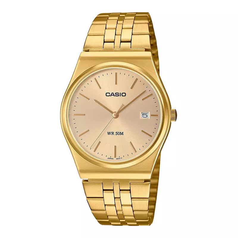 Jual Casio Jam Tangan Pria Casio General MTP-B145G-9AVDF Gold Dial Gold ...