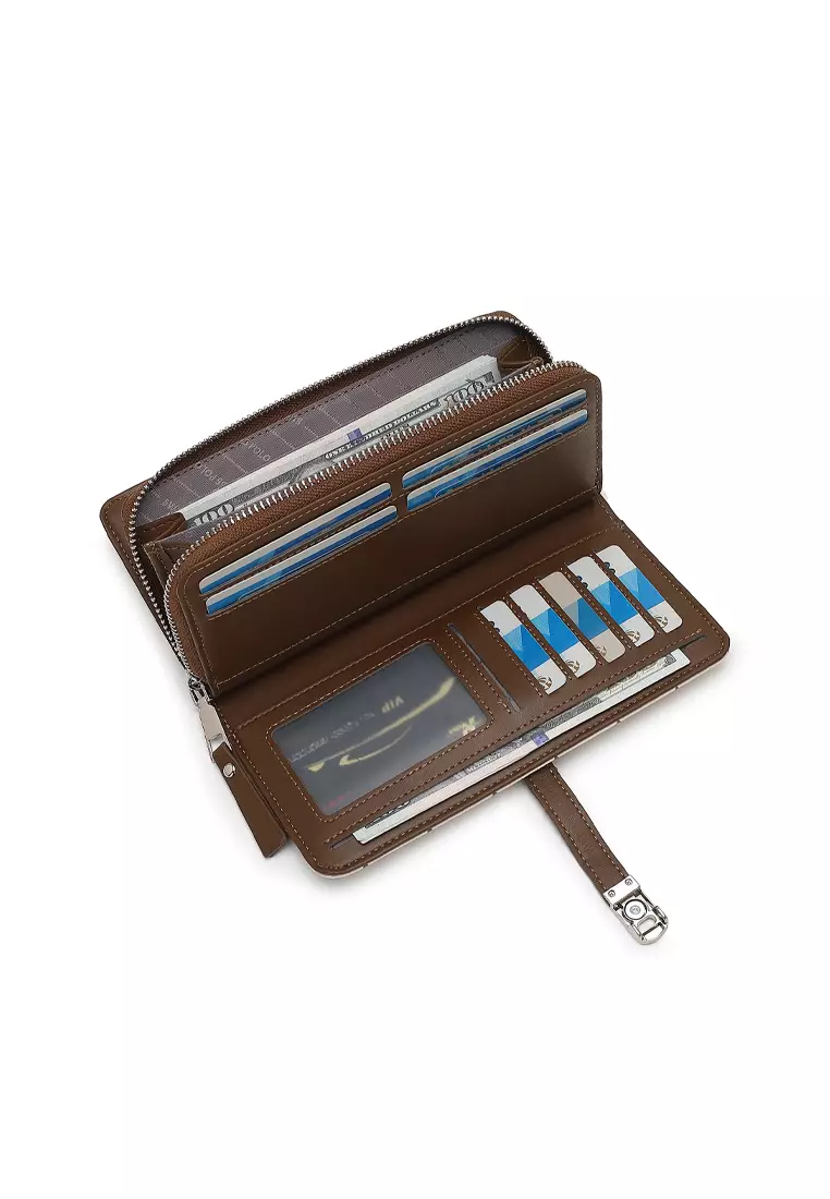 Buy Swiss Polo Women's Monogram Long Wallet / Purse - Brown 2025 Online ...