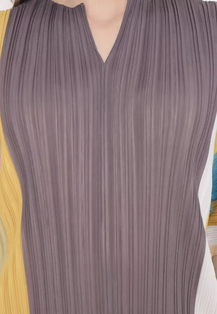 Jual Rupa Arupa Rupa Arupa - Brown and Yellow Ohla Pleats Dress ...