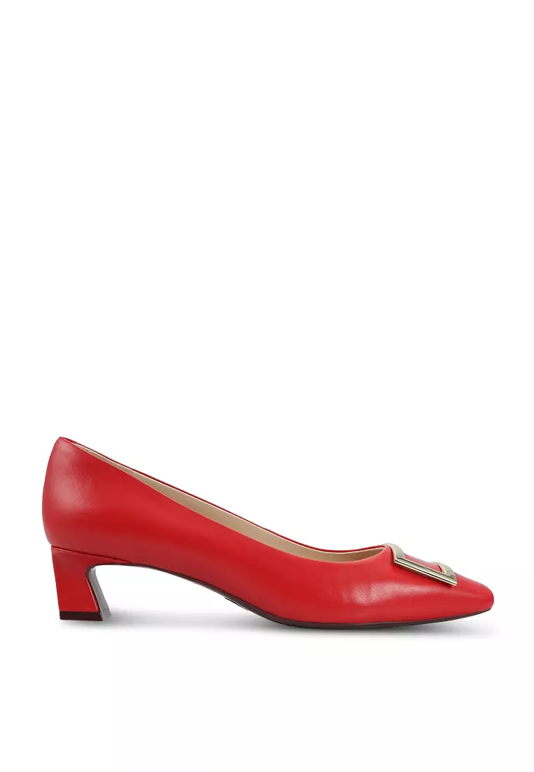 Buy HOPE ROSA HOPE ROZA (ROSA) Dixie Red Gold Buckle Square Toe Pump ...