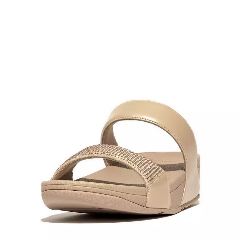 Jual FitFlop Fitflop Lulu Women's Crystal Embellished Slides - Latte Beige Original 2024 ...