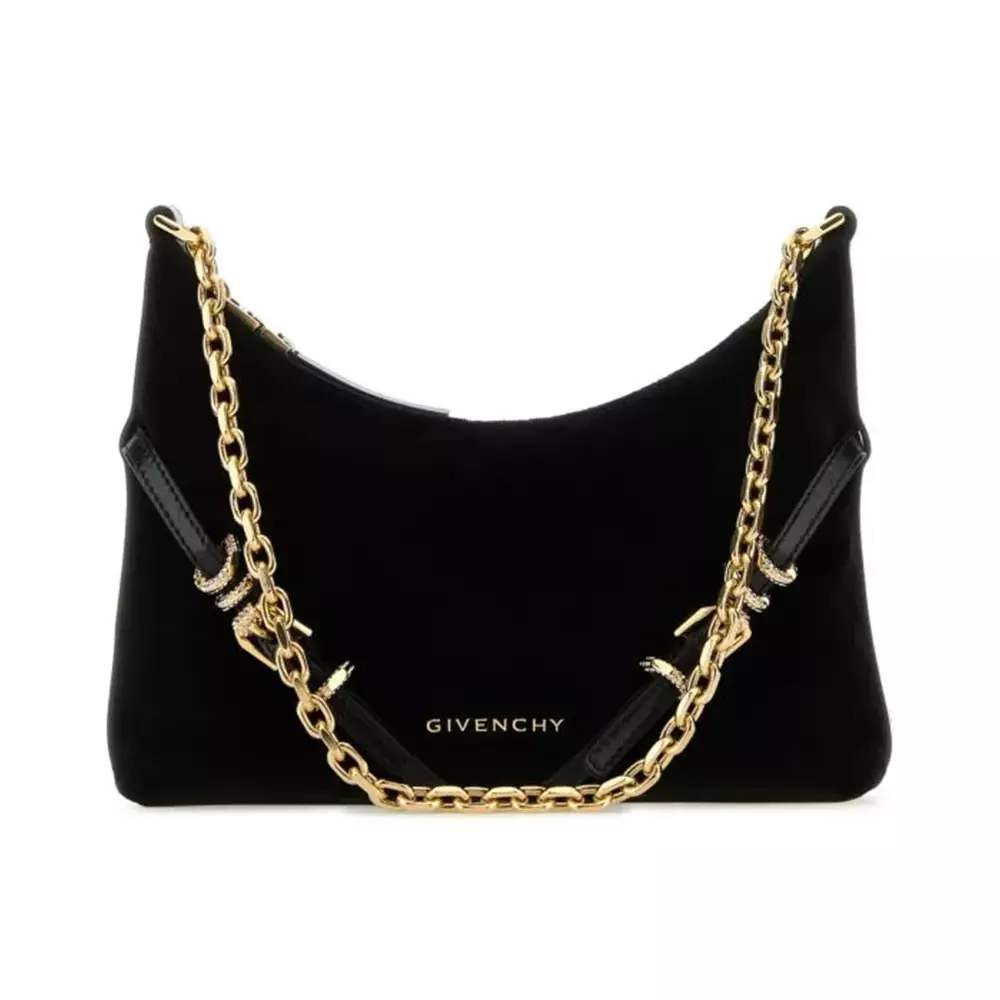 Jual Givenchy Givenchy Voyou Chain Shoulder Bag Velvet Black Original ...