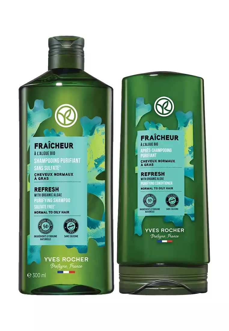 Buy Yves Rocher Refresh Purifying Shampoo 300ml & Conditioner 200ml ...