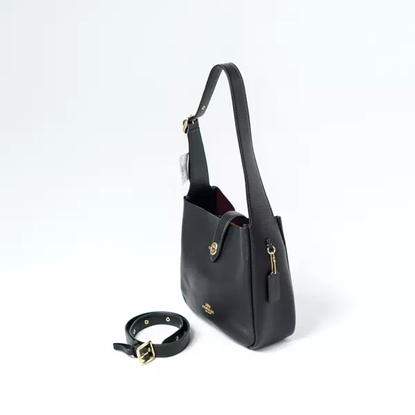 Jual COACH Tas COACH GHW LOGO LEATHER PLAIN BLACK BUCKET BAG 100% ...