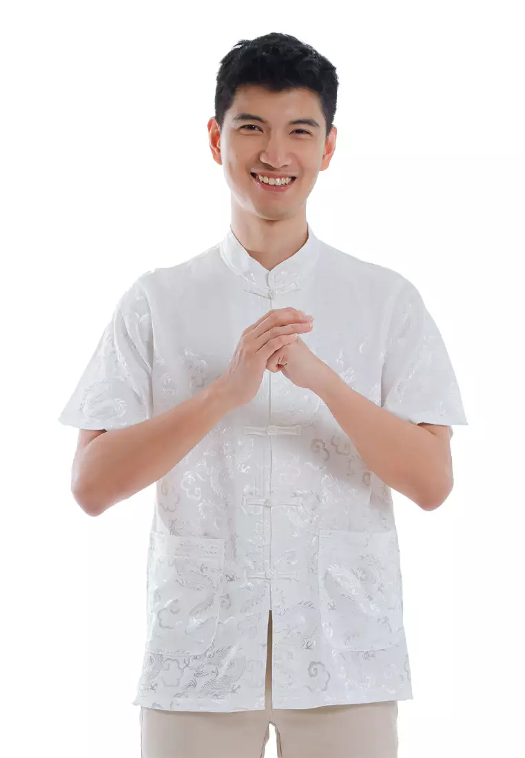 Buy Alain Delon Alain Delon Mens CNY Tang Fu Short Sleeve - 14526003 ...
