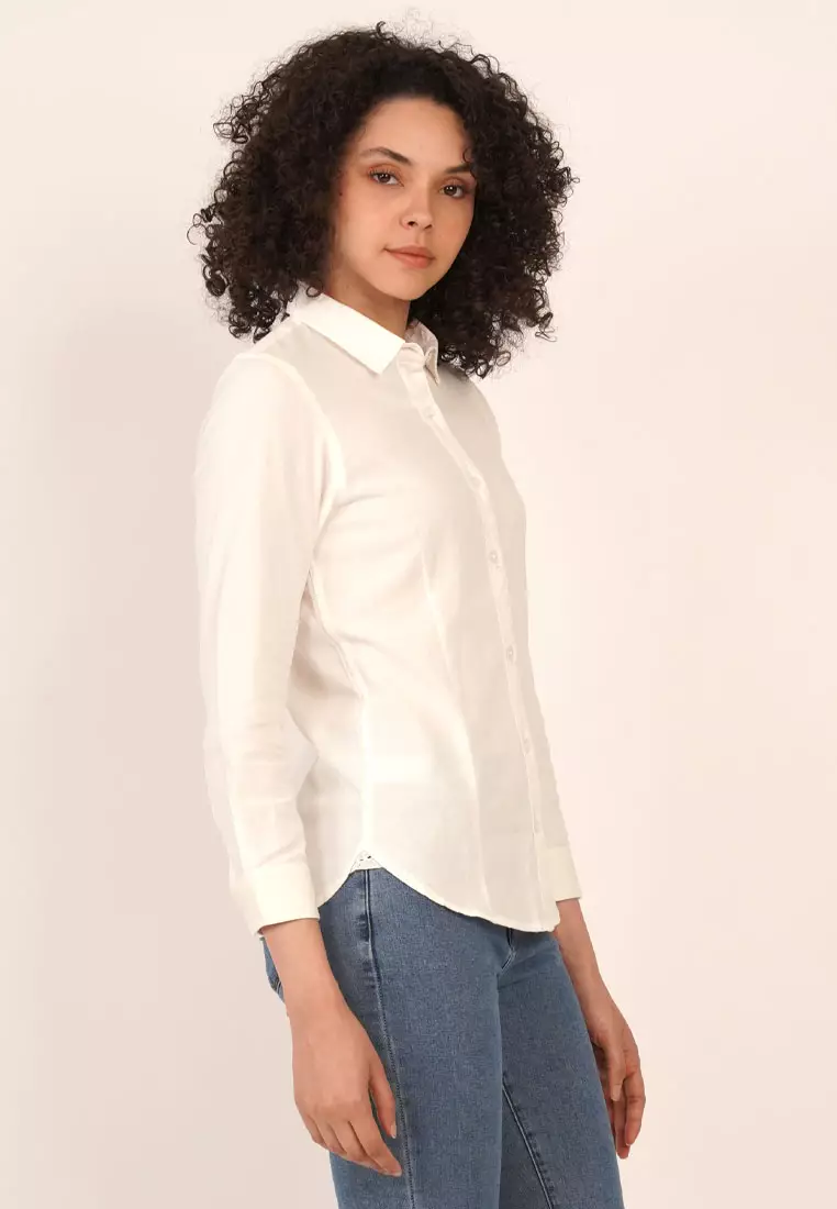 Buy nicole Nicole Fold-Over Collar Long Sleeve Front Button Opening Hem ...