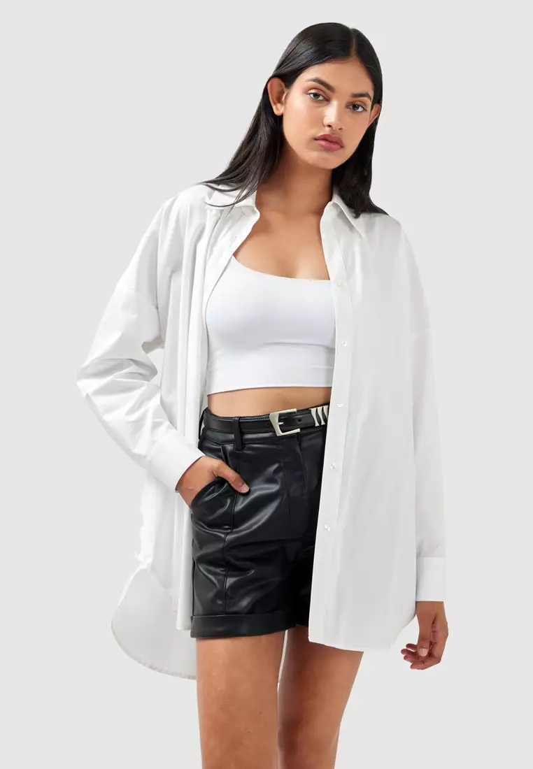 Jual Belle & Bloom Belle & Bloom Into You Ovesized Shirt in White ...
