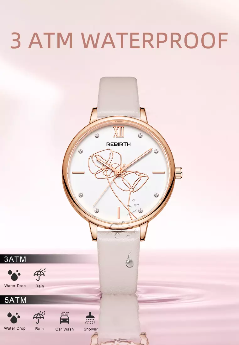 Jual Rebirth Watch REBIRTH Jam Tangan Wanita Anggun Tali Kulit Display ...