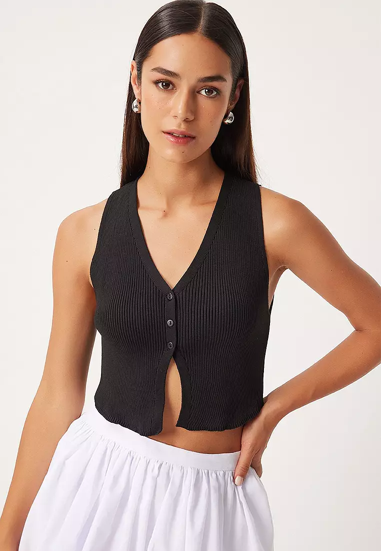 Buy Happiness Istanbul Rib Crop Vest 2025 Online | ZALORA Philippines