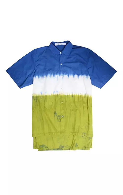 Jual Lakon Indonesia Kemeja Pria | Short Sleeves Dyed Blue Green ...