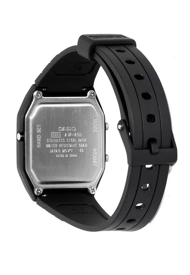 Jual CASIO Casio Jam Tangan - Black - Resin - AW-48HE-1AVDF Original ...