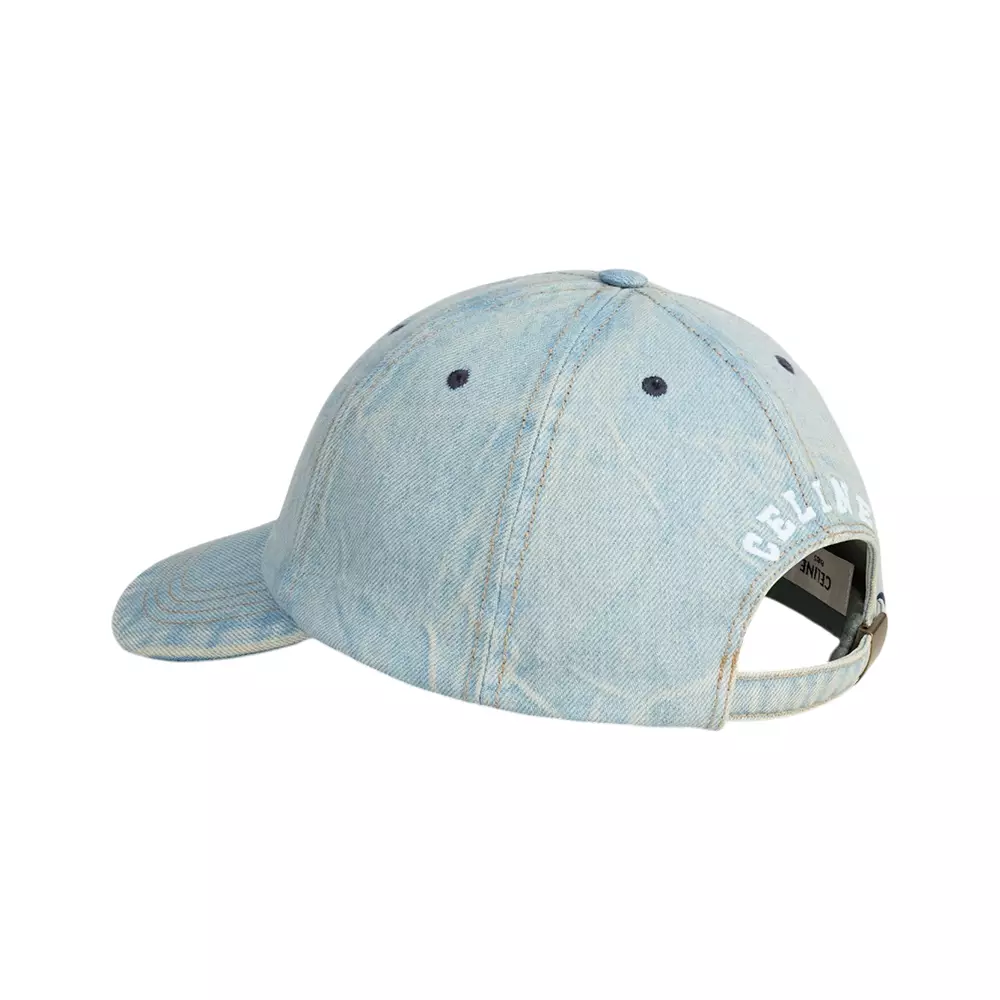Jual Celine Triomphe Cap in Cotton Denim Westside Wash Destroyed ...