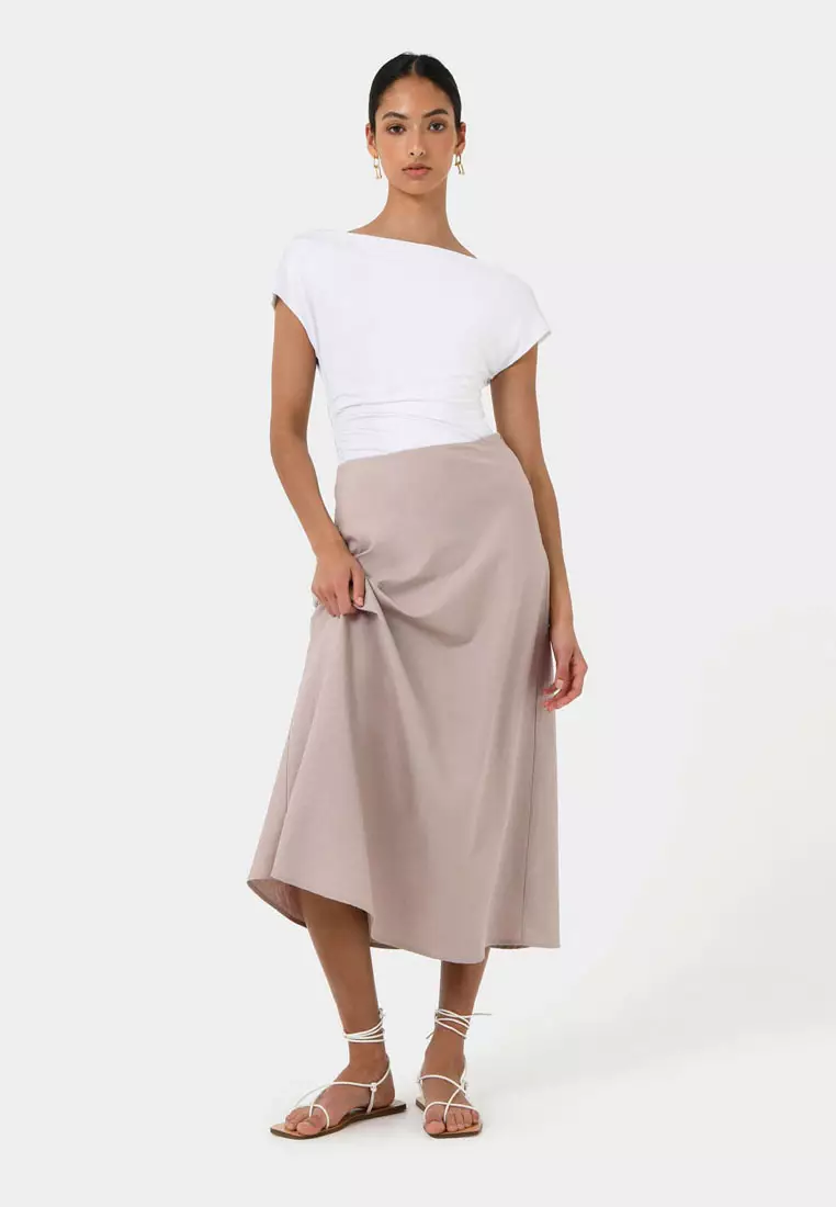 Buy FORCAST Kade Linen Blend Midi Skirt 2025 Online | ZALORA Philippines