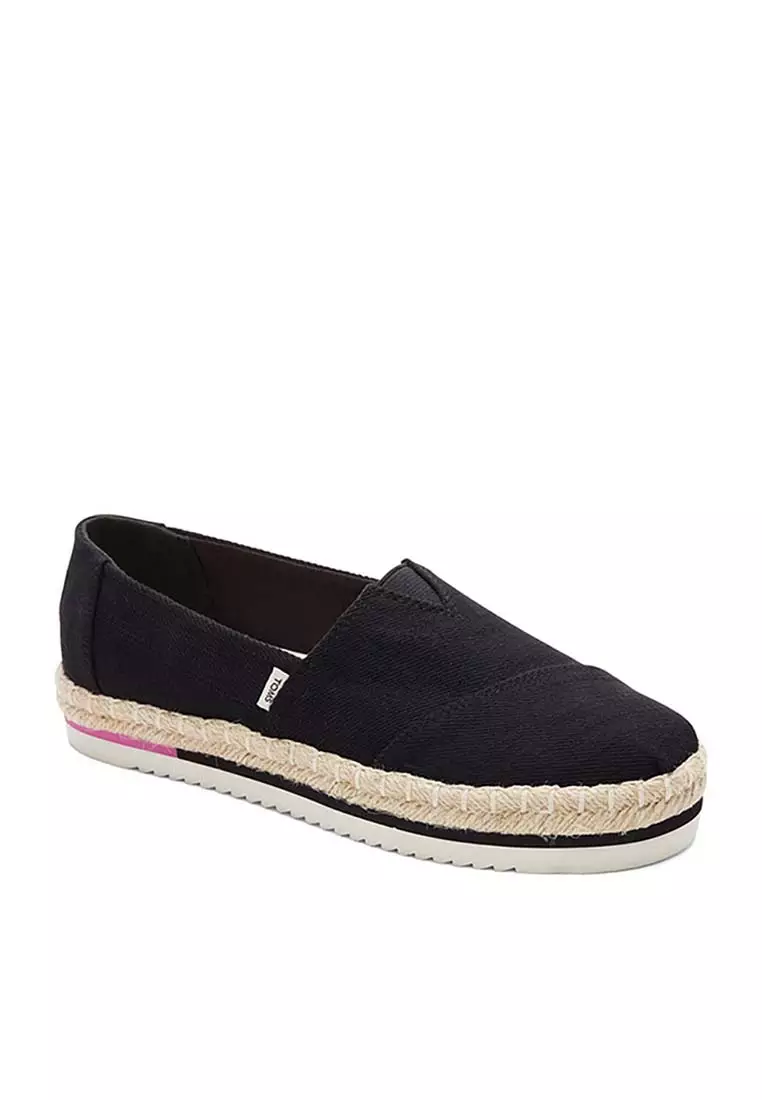 Buy TOMS Toms Alpargata Women's Platform Rope Slip On - Black Heavy ...